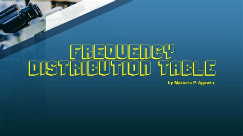 SOLUTION Frequency Distribution Table Studypool