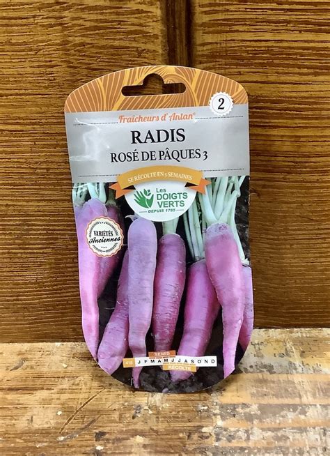 Sachet de graines de Radis Rosé de Pâques 3 Graines Potagères