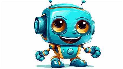 mini robot cartoon illustration fun and colorful cartoon vector