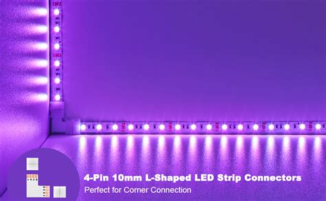 Pmxary 42pcs 4 Pin Led Strip Connectors Kit For 5050 10mm Wide Rgb Led