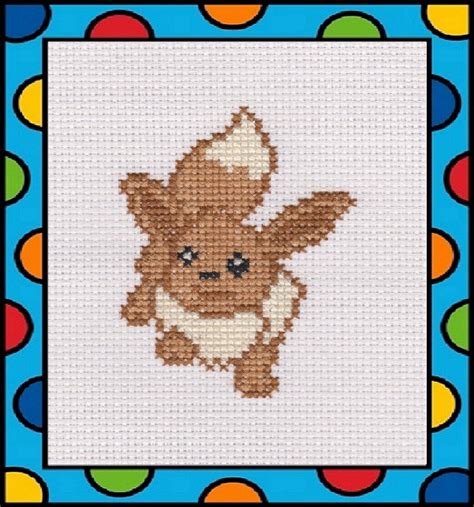 Eevee Cross Stitch Pattern Pokemon Cross Stitch Kit