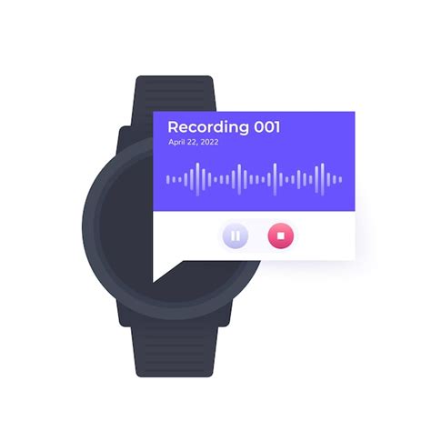 Premium Vector Audio Recording In Smart Watch Vector Interface Design