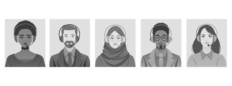 Call Center Support Avatars Icon Set Male And Female Call Center Avatars With Headset Client