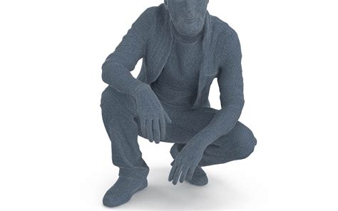 Man Squatting 3d Model By Renderbot Llc