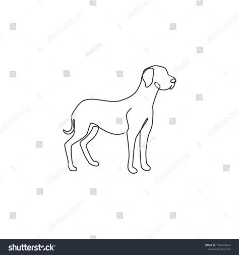 One Continuous Line Drawing Dashing Great Stock Vector Royalty Free