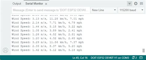 Esp32 Avec Un Anémomètre Mesurer La Vitesse Du Vent Arduino Ide