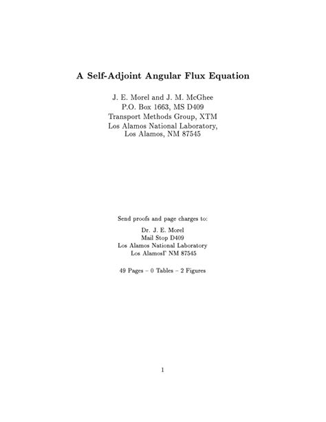pdf self adjoint angular flux equation