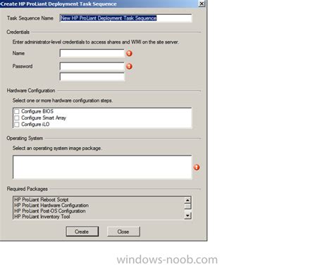 Hp Proliant Deployment Task Sequence Missing Operating System Package