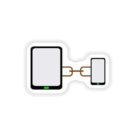 สติกเกอร์กระดาษบนเวกเตอร์โทรศัพท์มือถือพื้นหลังสีขาว Eps Ai Uidownload