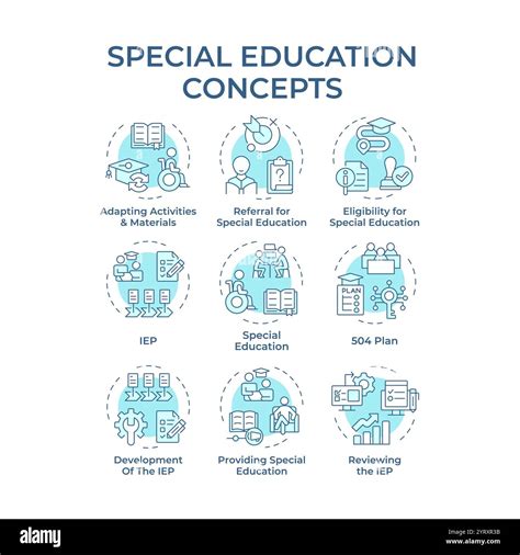 Special Education Soft Blue Concept Icons Stock Vector Image And Art Alamy