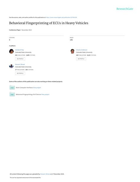 Pdf Using Machine Learning To Detect Anomalies In Embedded Networks In Heavy Vehicles