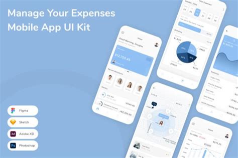 Manage Your Expenses Mobile App Ui Kit Graphic By Betush · Creative Fabrica