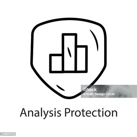 Ilustrasi Desain Ikon Garis Besar Perlindungan Analisis Simbol Data