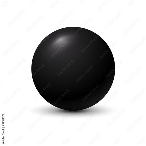 Realistic Black Ball Stock Vector Adobe Stock
