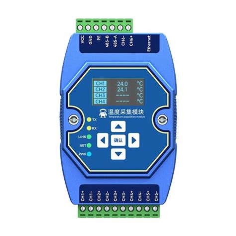Temperature Acquisition Module 4 Way Pt100 Rtd Modbus Rs485 Ethernet