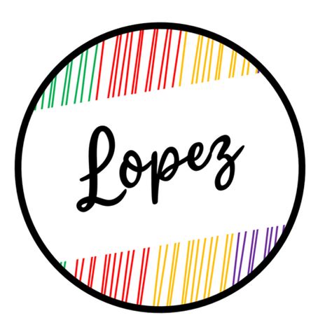 Printable Bright Round Student Name Labels Editable Colorful Cubbies