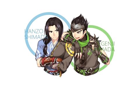 Photo Wallpaper Art Brothers Overwatch Genji Shimada Hanzo And
