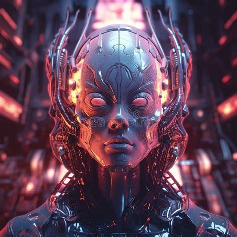 Ai Generated Robotic Figure In Futuristic Environment Stock Illustration Illustration Of