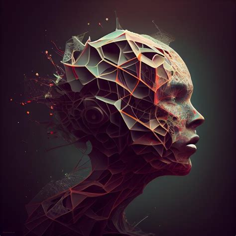 Premium Ai Image 3d Rendering Of A Female Head Made Of Polygonal Particles