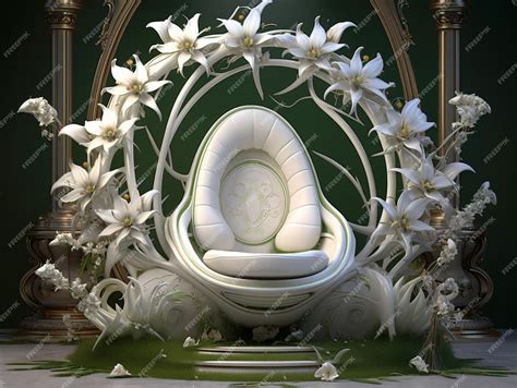 Premium Photo White Throne Decorated With Flowers Decorated Throne