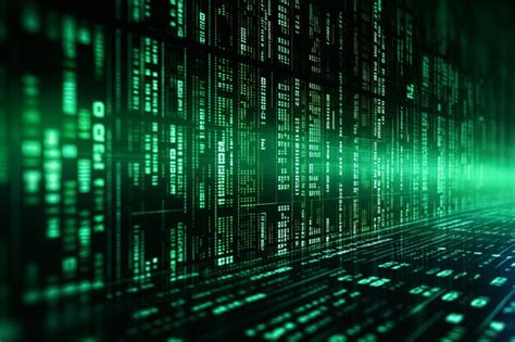 mint green binary code on dark creating an atmosphere of data