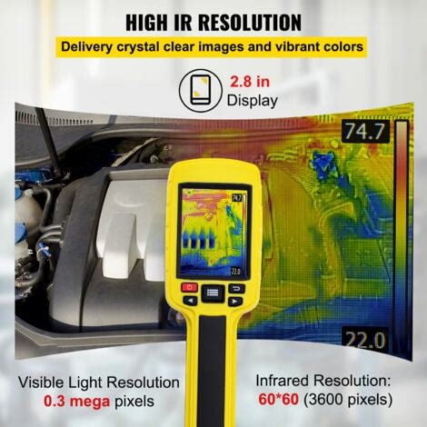 Mophorn Caméra d imagerie thermique résolution IR 60x60 3600 pixels