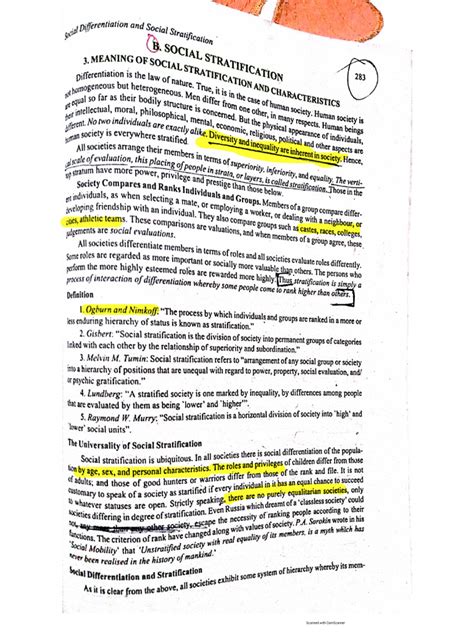 Social Stratification From Book Pdf