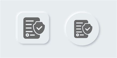 Policy Solid Icon In Neomorphic Design Style Protection Signs Vector