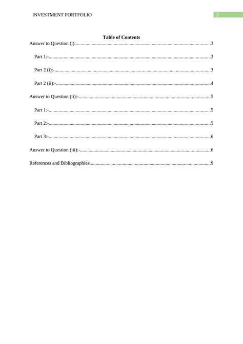 Investment Portfolio Analysis Performance And Strategy