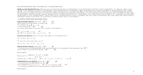 Funciones De Varias Variables Idea …€¦ · Funciones De Varias Variables Idea Intuitiva De R