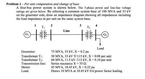 Solved A Four Bus Power System Is Shown Below The Phase Chegg