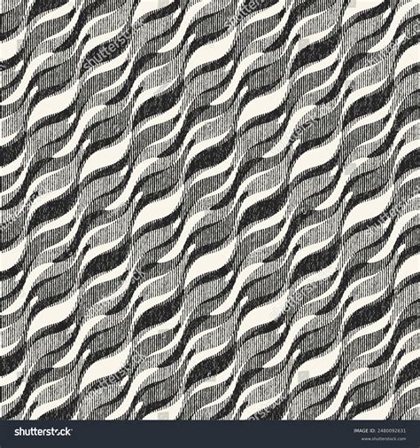 Monochrome Grain Slanted Wavy Stripe Pattern Stock Vector Royalty Free