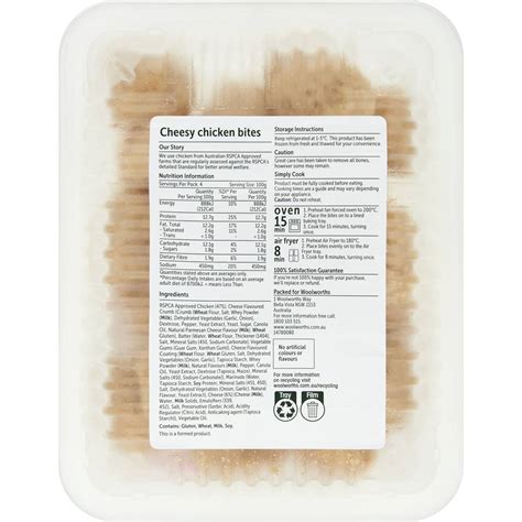 Woolworths Rspca Approved Chicken Cheesy Chicken Bites 400g Woolworths