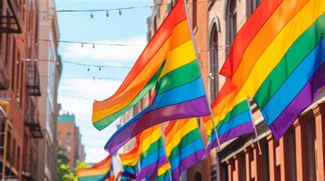 Premium Ai Image Colorful Lgbtq Pride Flag Banners Waving In The Wind