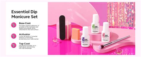Modelones Dip Powder Nail Kit Starter 4 Colors Pink Rose