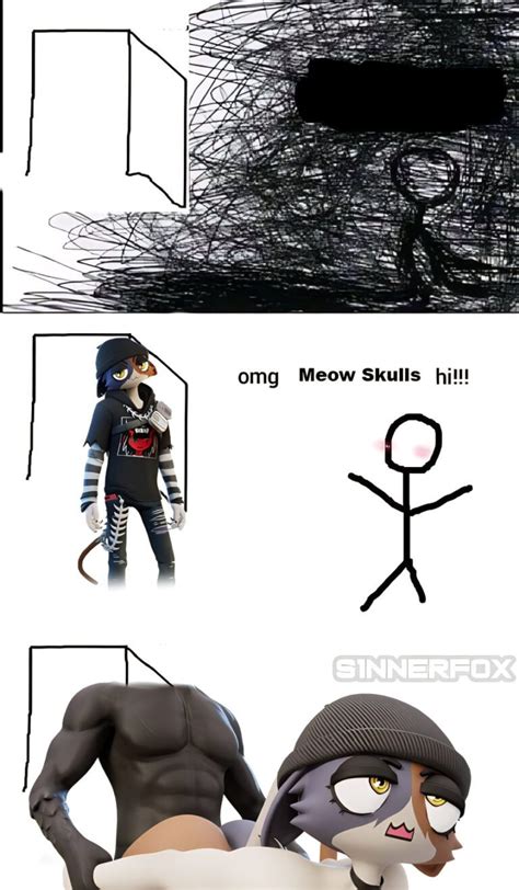 Meowskulls Game Porn Piebald Cross Eyed Human Calico Cat Felid Meme Human On Anthro