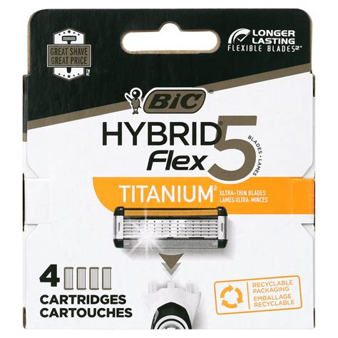 BIC Flex 5 Hybrid Titanium Men's Disposable Razor Cartridges, 5 Blade ...