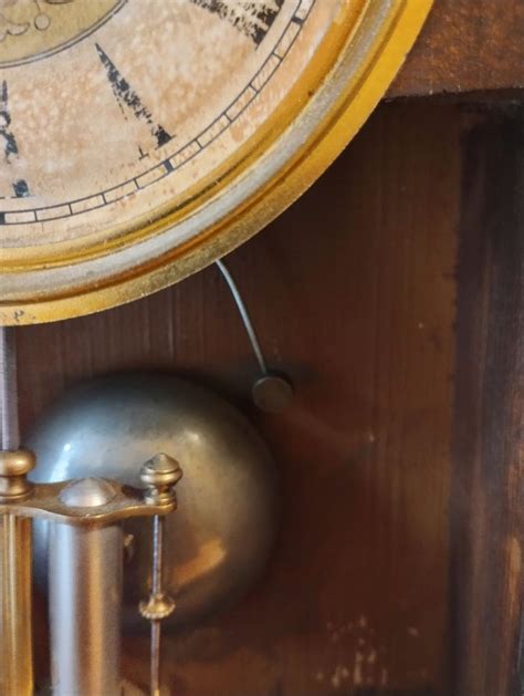 1890s Era Clock With Mercury Style Pendulum And Loud Bell Alarm Ringer