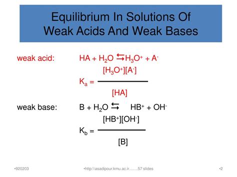 PPT - Equilibrium In Solutions Of Weak Acids And Weak Bases PowerPoint Presentation - ID:2372605