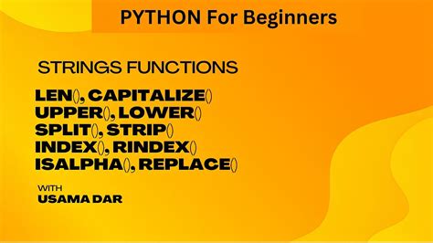 Python Basics: Lesson 2 (String Functions) - YouTube