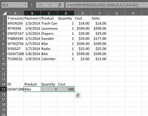 Arrays Excel Vlookup Extracting Multiple Columns From One Formula