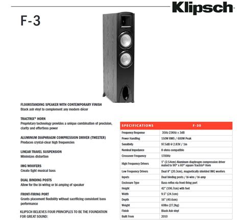 Звучници Klipsch Synergy F3