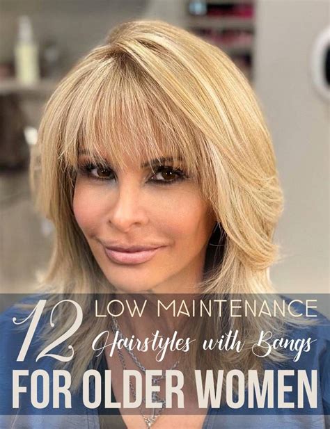 12 Low Maintenance Hairstyles With Bangs For Older Women Low
