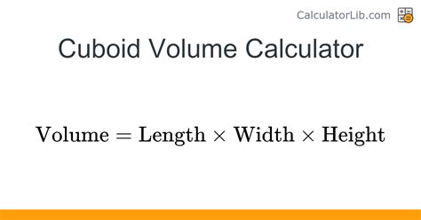 Cuboid Volume Calculator Online Calculator
