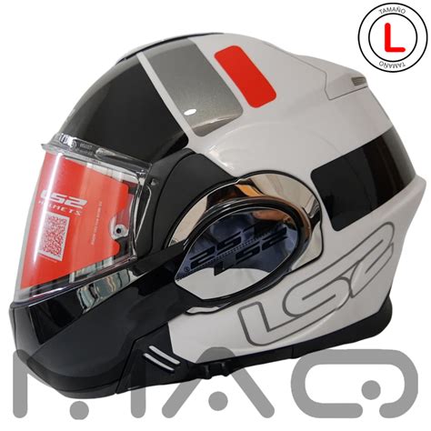 CASCO LS2 ABATIBLE VALIANT 180 DEGREES PROX BLANCO ROJO L Tienda GMK