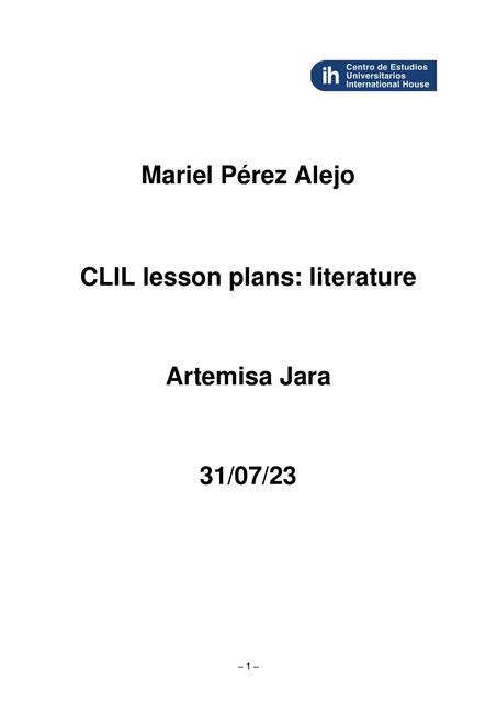 Literature Lesson Plans Mariel Udocz