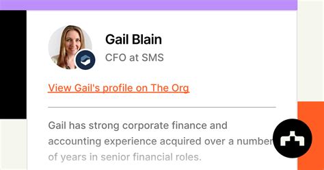 Gail Blain Cfo At Sms The Org