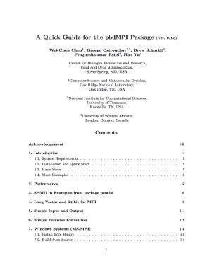 Fillable Online Cran R Project Quick Guide For PbdMPI Ver Cran R Project Fax Email