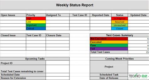 Test Report Template Techno Pm Project Management Templates Download
