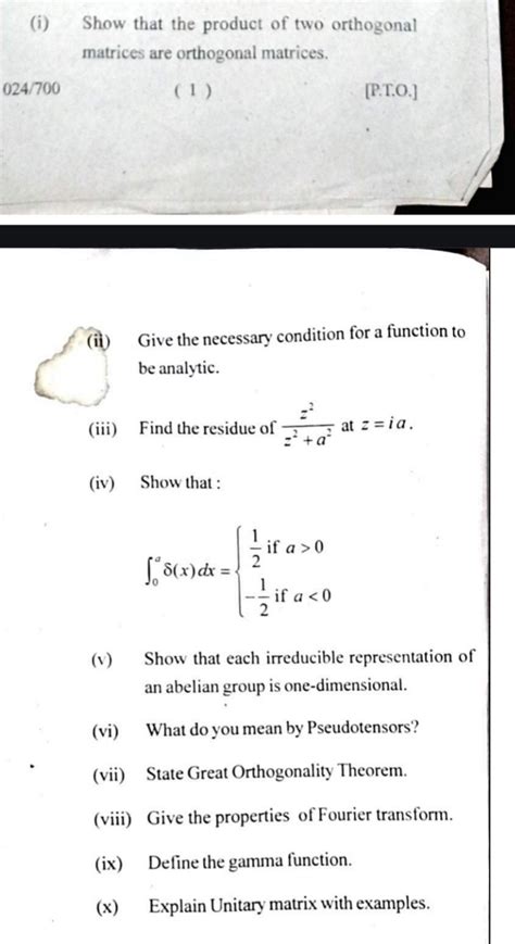 I Show That The Product Of Two Orthogonal Matrices Are Orthogonal Matri